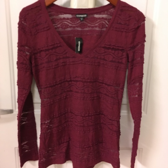 Express | Tops | Ladies Lace V Neck Shirt | Poshmark